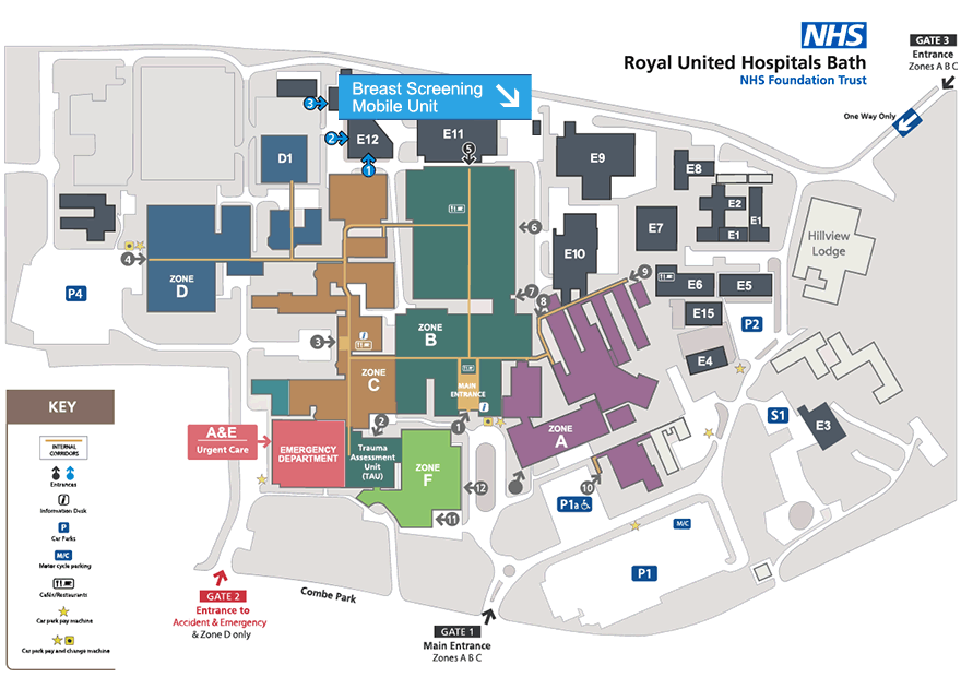 Maps to Wards and Departments | Royal United Hospitals Bath